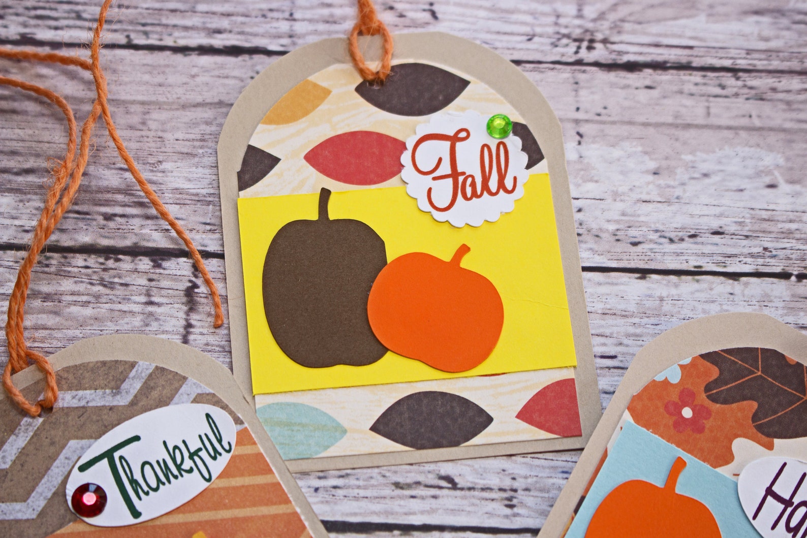 Fall Pumpkin Tags Set of 3 Hang Tags Thanksgiving Party - Etsy