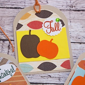 Fall Pumpkin Tags, Set of 3 Hang Tags, Thanksgiving Party Decor, Dinner ...