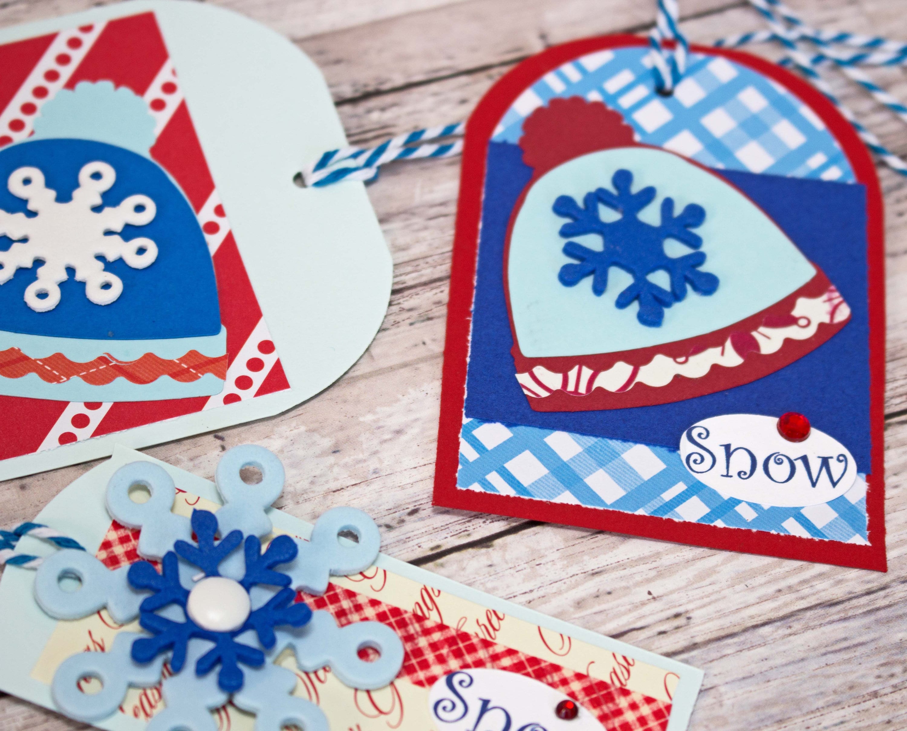 Assorted Winter Hat Gift Tags, Handmade Gift Tag Set, Holiday Hang Tag ...