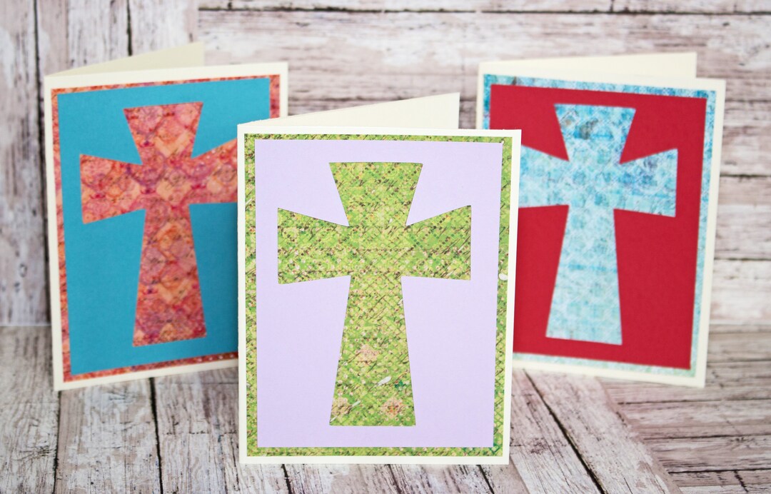 Holy Cross Card Set, Set of 3 Cards, Jesus Christ Cross, Handmade ...