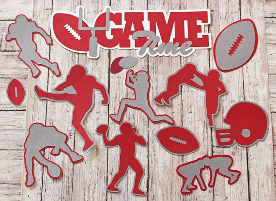 Any Color Game Time Die Cut Set Football Diecuts Set of 12 - Etsy