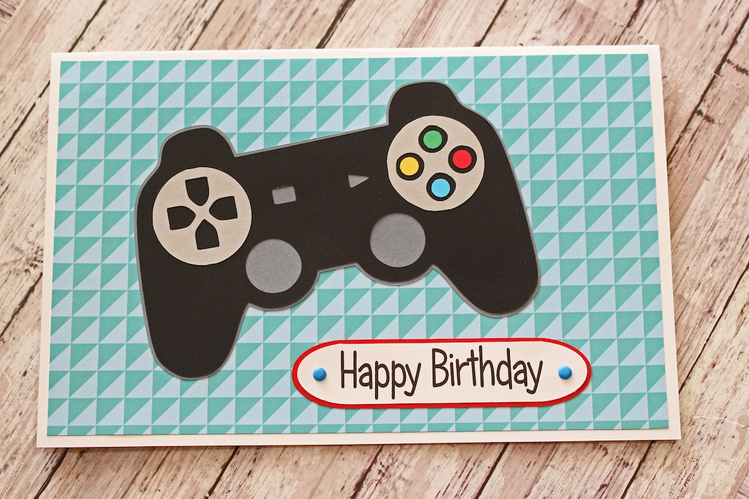 Game Controller Card, Handmade Birthday Card, Card for Teenagers, Tween ...