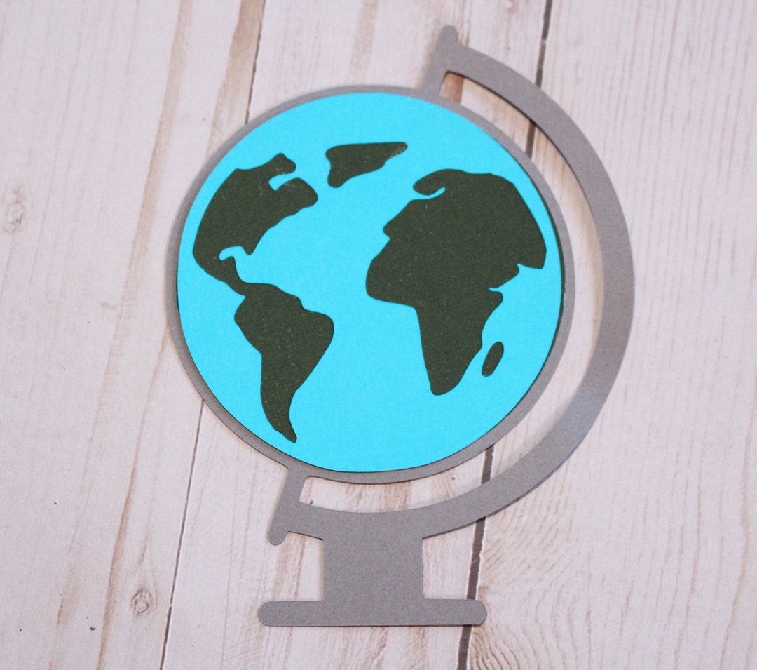 Globe Die Cut, World Map Diecut, Travel Die Cut, Travel Scrapbooking ...