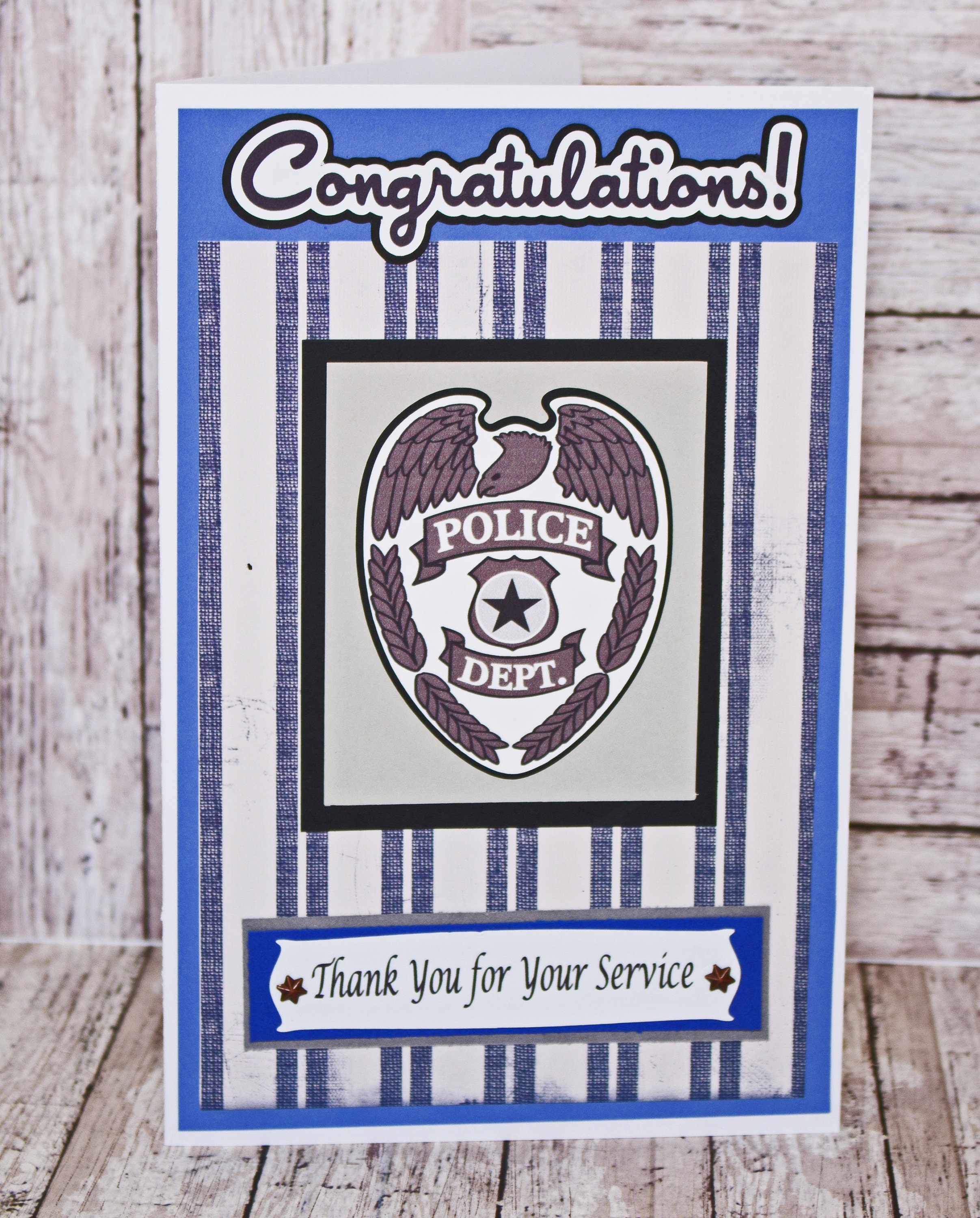 Police Officer Card Law Enforcement Card Handmade Card Retirement
