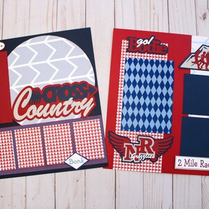 Custom Team Colors, Cross Country Scrapbook Page Set, 12x12 Premade ...