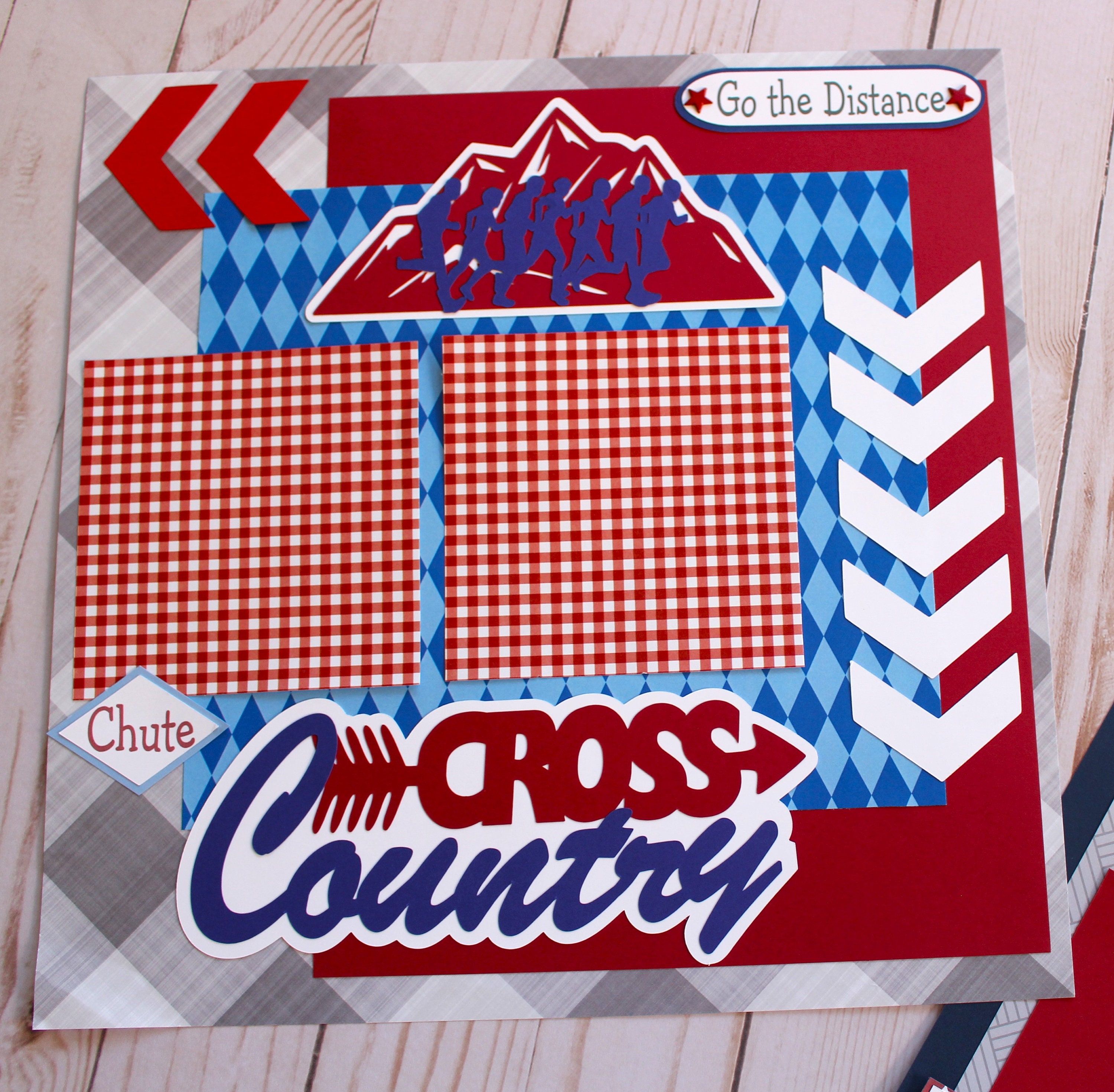 Custom Team Colors, Cross Country Scrapbook Page Set, 12x12 Premade ...