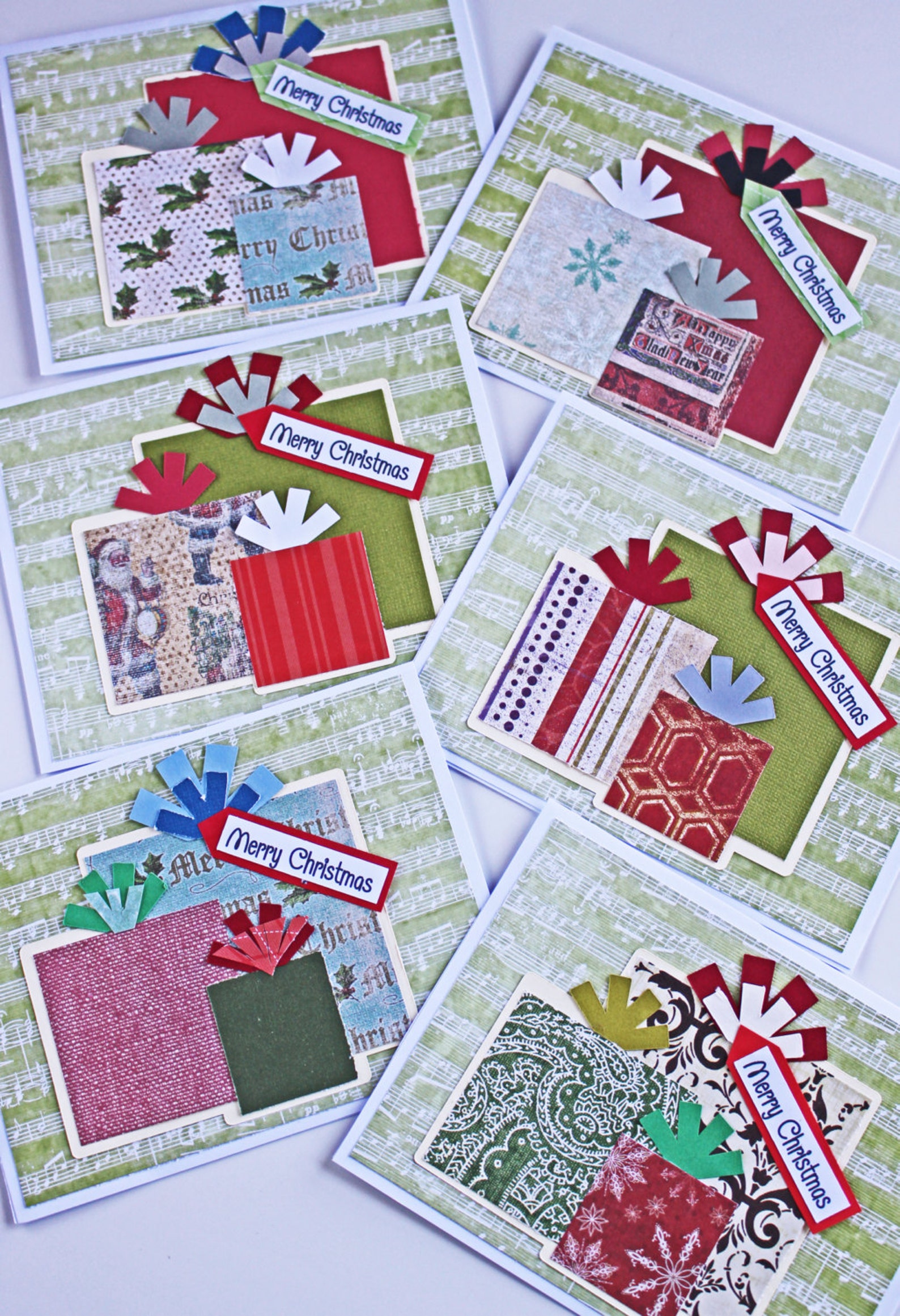 Set of 6 Christmas Present Cards Holiday Present Cards - Etsy