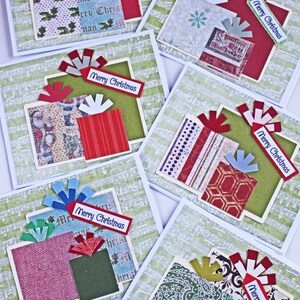 Set of 6, Christmas Present Cards, Holiday Present Cards, Christmas ...