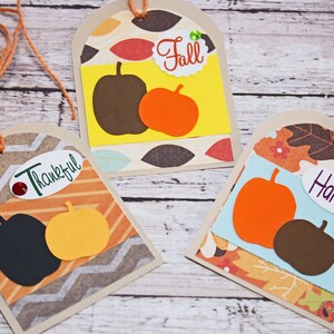 Fall Pumpkin Tags, Set of 3 Hang Tags, Thanksgiving Party Decor, Dinner ...