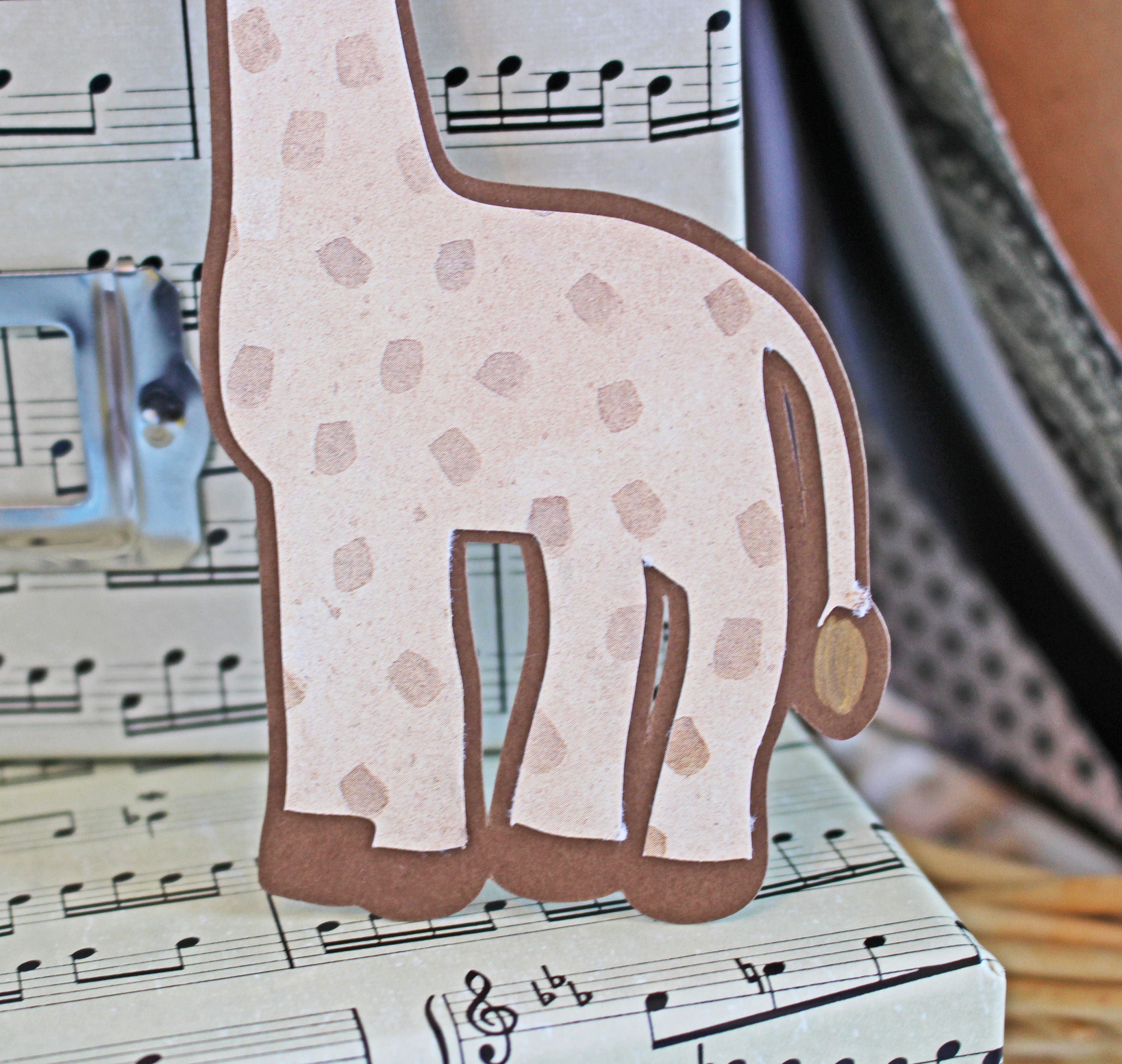 Set of 2, Giraffe Die Cuts, Handmade Die Cuts, Baby Scrapbook, Baby ...