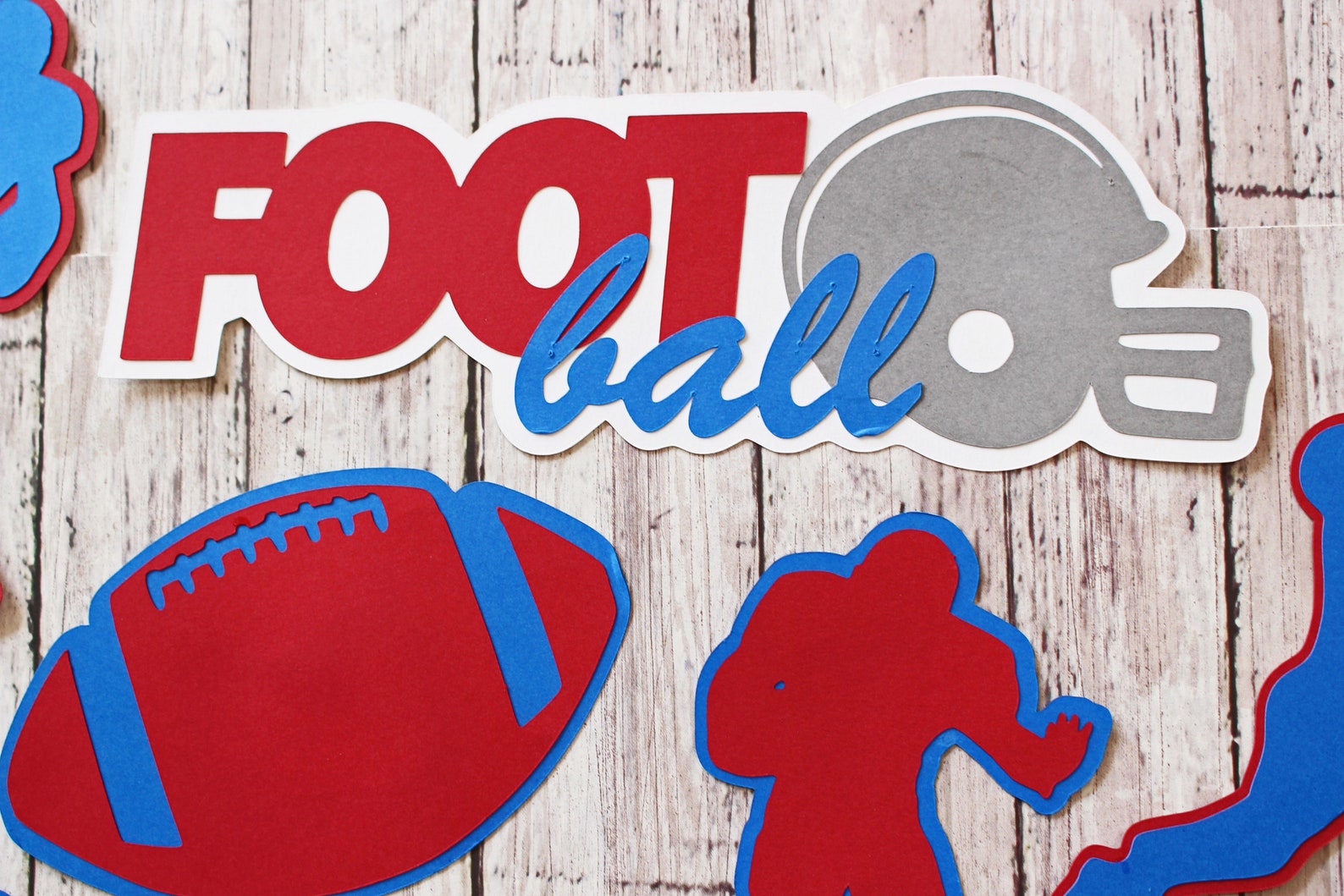 Any Color Football Die Cuts Set of 8 Scrapbooking High | Etsy