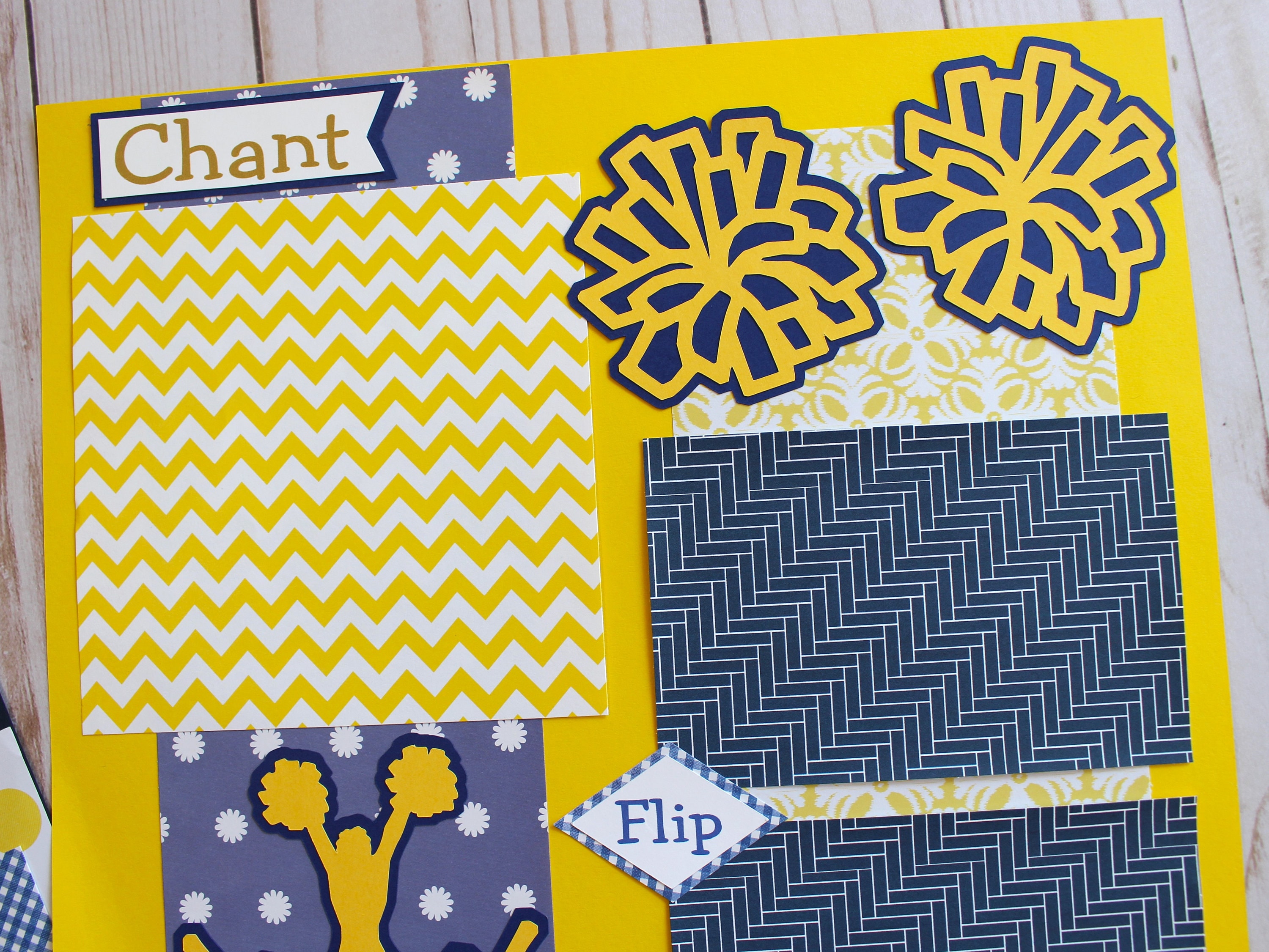Any Color Combination Cheer Team Scrapbook Page Set Premade - Etsy