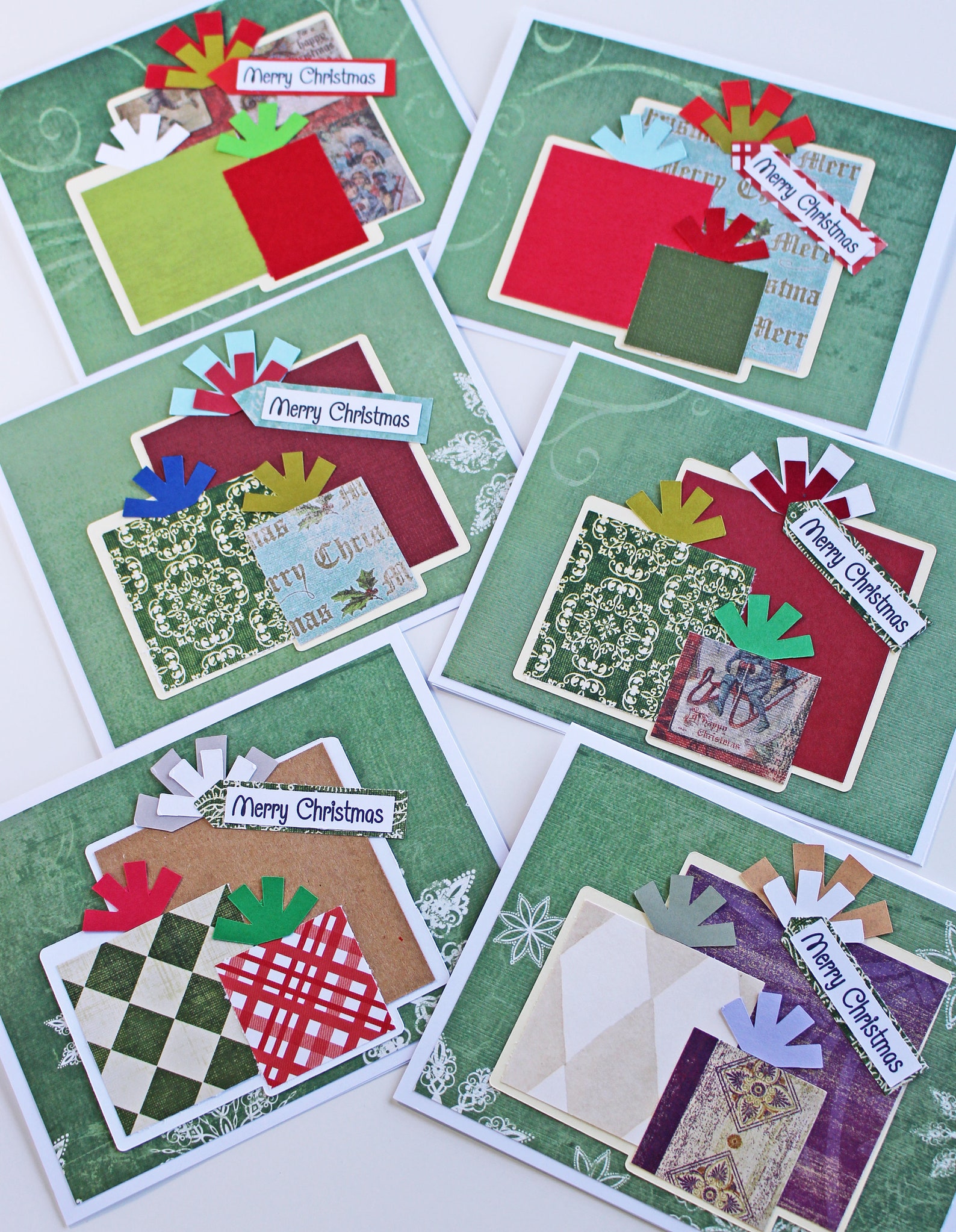 Set of 6 Christmas Present Cards Holiday Present Cards - Etsy