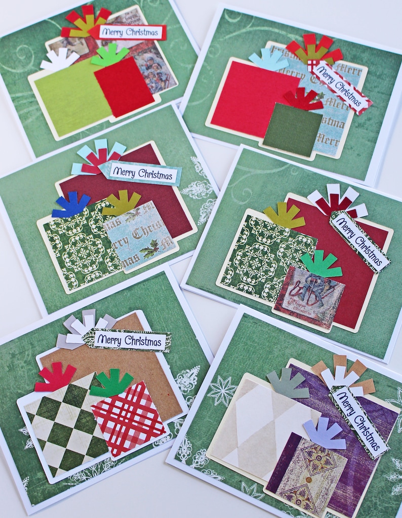 Set of 6 Christmas Present Cards Holiday Present Cards - Etsy