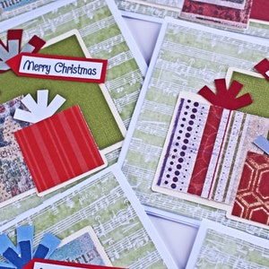 Set of 6, Christmas Present Cards, Holiday Present Cards, Christmas ...