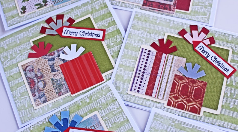 Set of 6 Christmas Present Cards Holiday Present Cards - Etsy