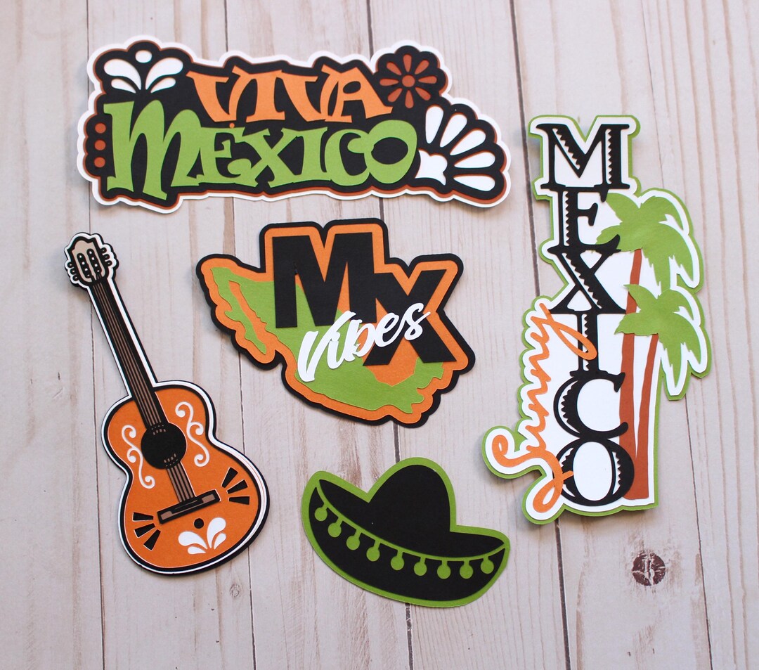 Mexico Diecut Set, Viva Mexico Die Cuts, Scrapbook Embellishments ...
