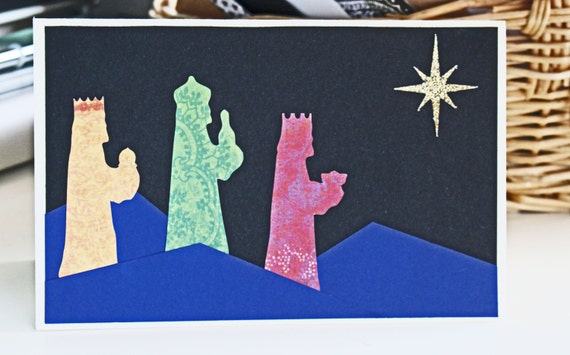 Three Kings Christmas Card 3 Wise Men Handmade Greeting | Etsy