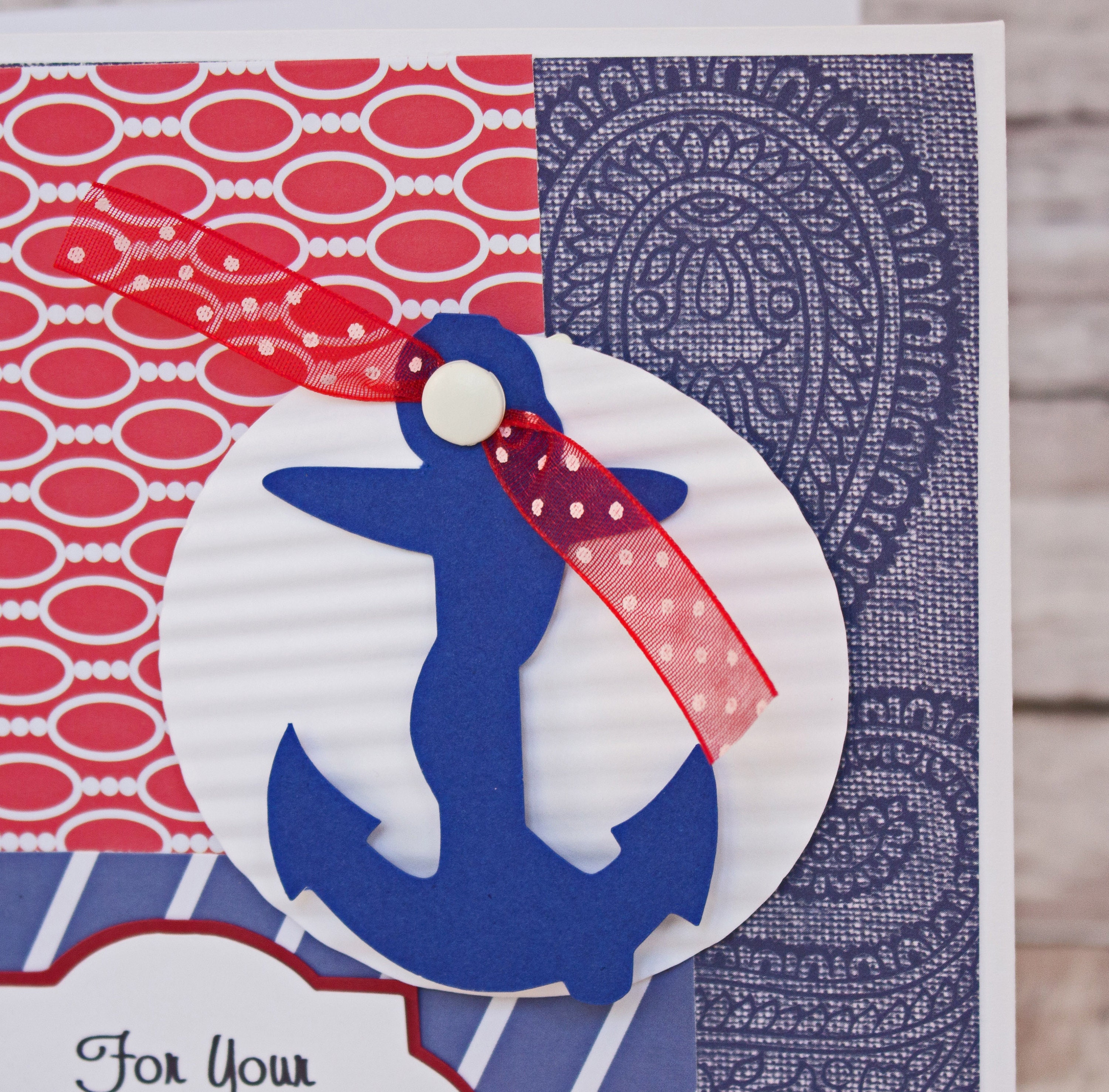 Nautical Birthday Card, Handmade Nautical Card. Patriotic Birthday ...