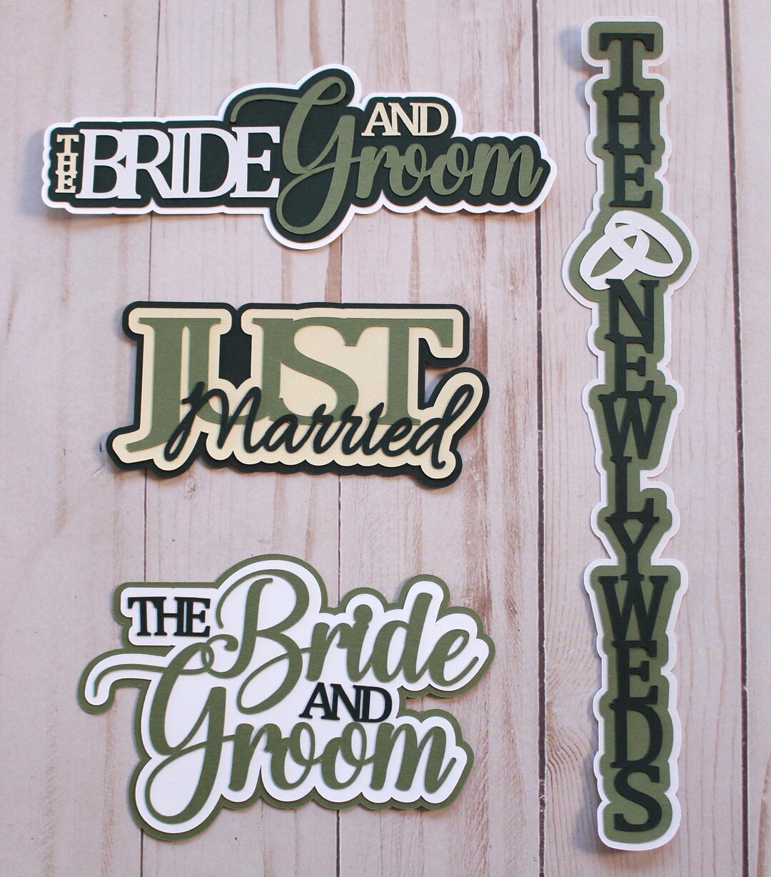Custom Colors, Bride and Groom Die Cuts, Just Married Die Cut Set, the ...