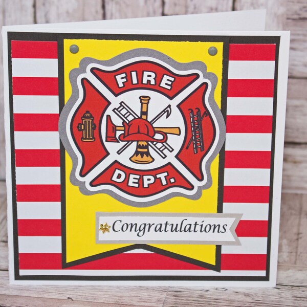 Firefighter Congratulations Card - Etsy