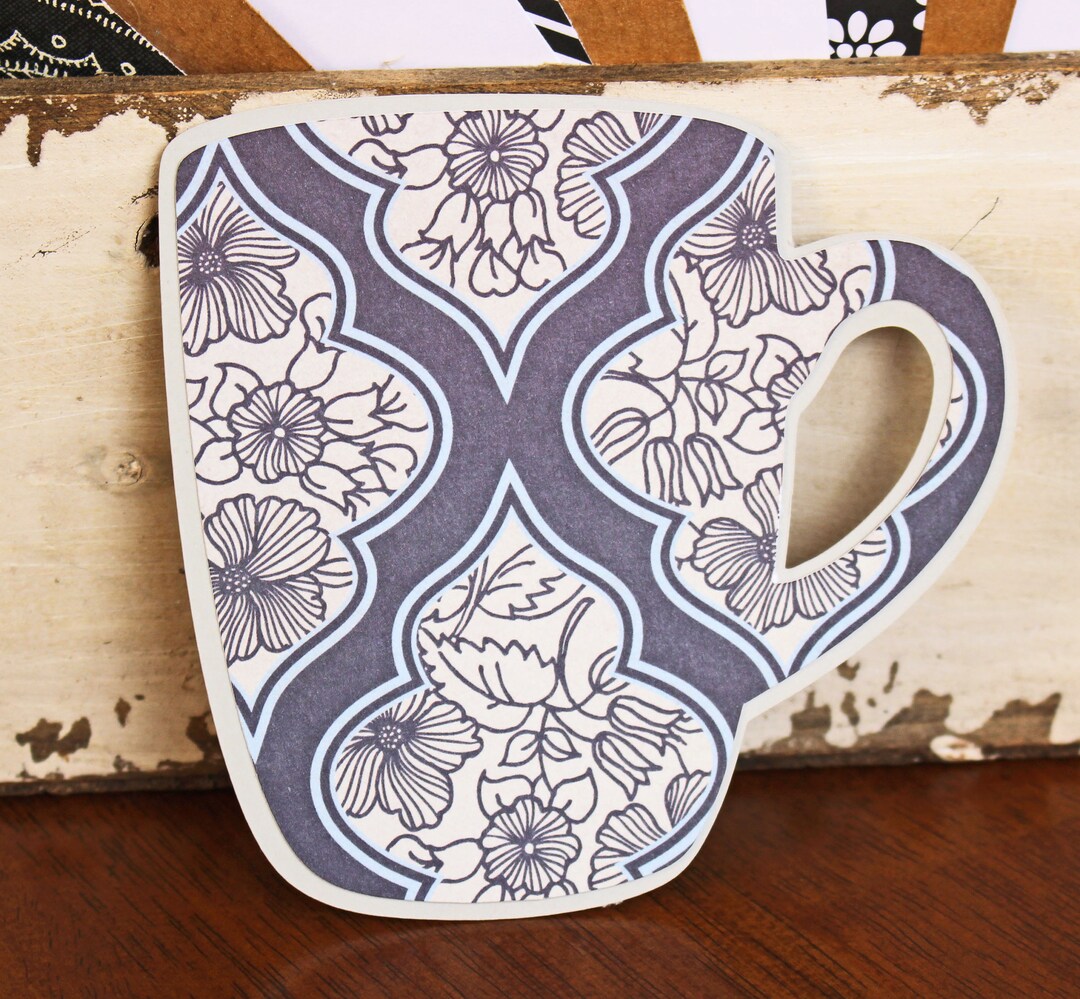 Coffee Mug Die Cut Set, 2 Coffee Cup Die Cuts, Tea Cup Die Cut, Cup of ...