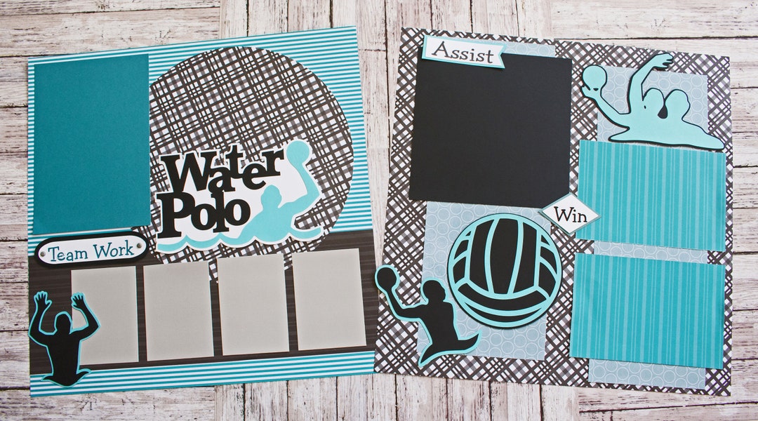 Pick Your Colors, Custom Made, Water Polo Scrapbook Page Set, Premade ...