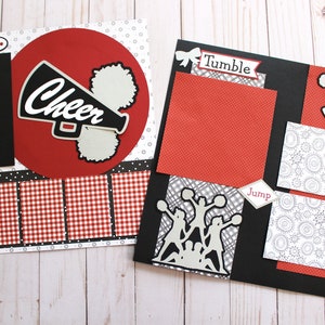 Custom Colors, Cheer Team Scrapbook Page Set, Premade Cheerleading ...