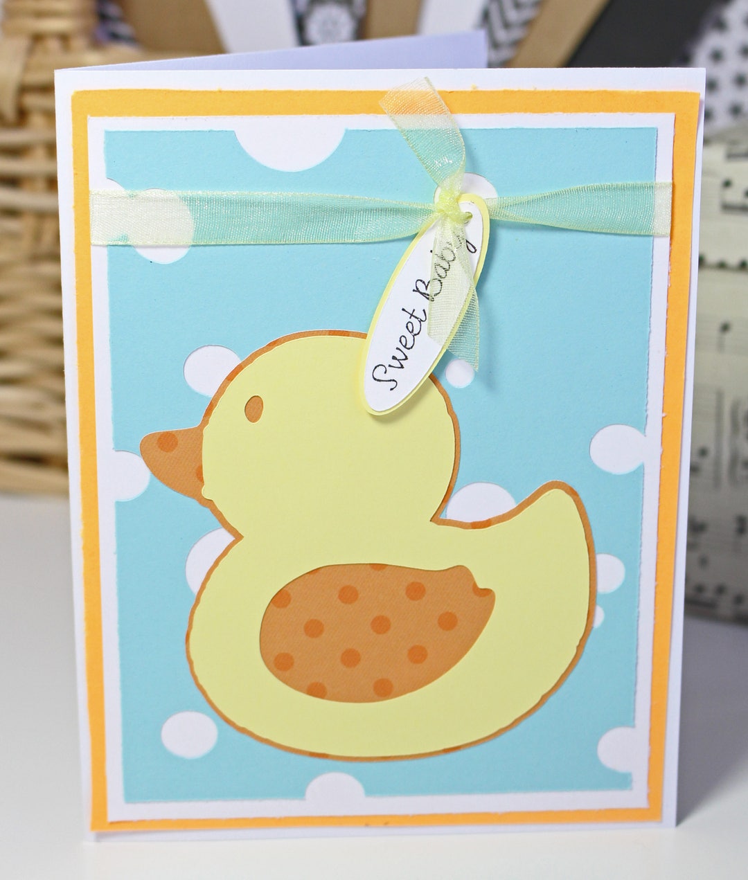 Duckling New Baby Card, Handmade Card, Baby Shower, Newborn Arrival ...