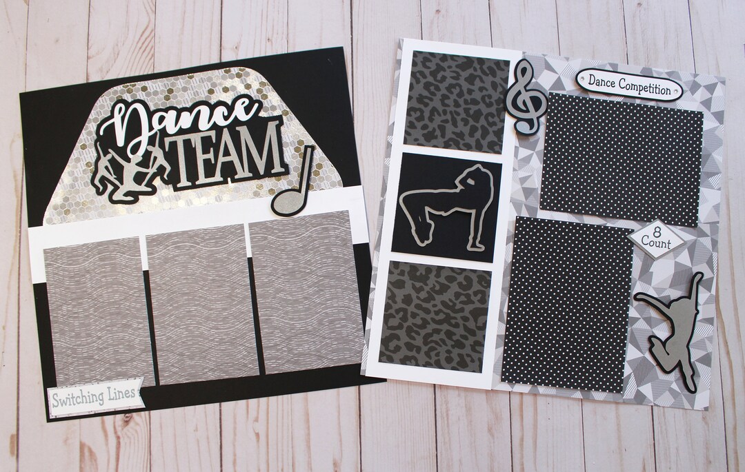 Any Color Combination, Dance Team Scrapbook Page Set, Premade Drill ...