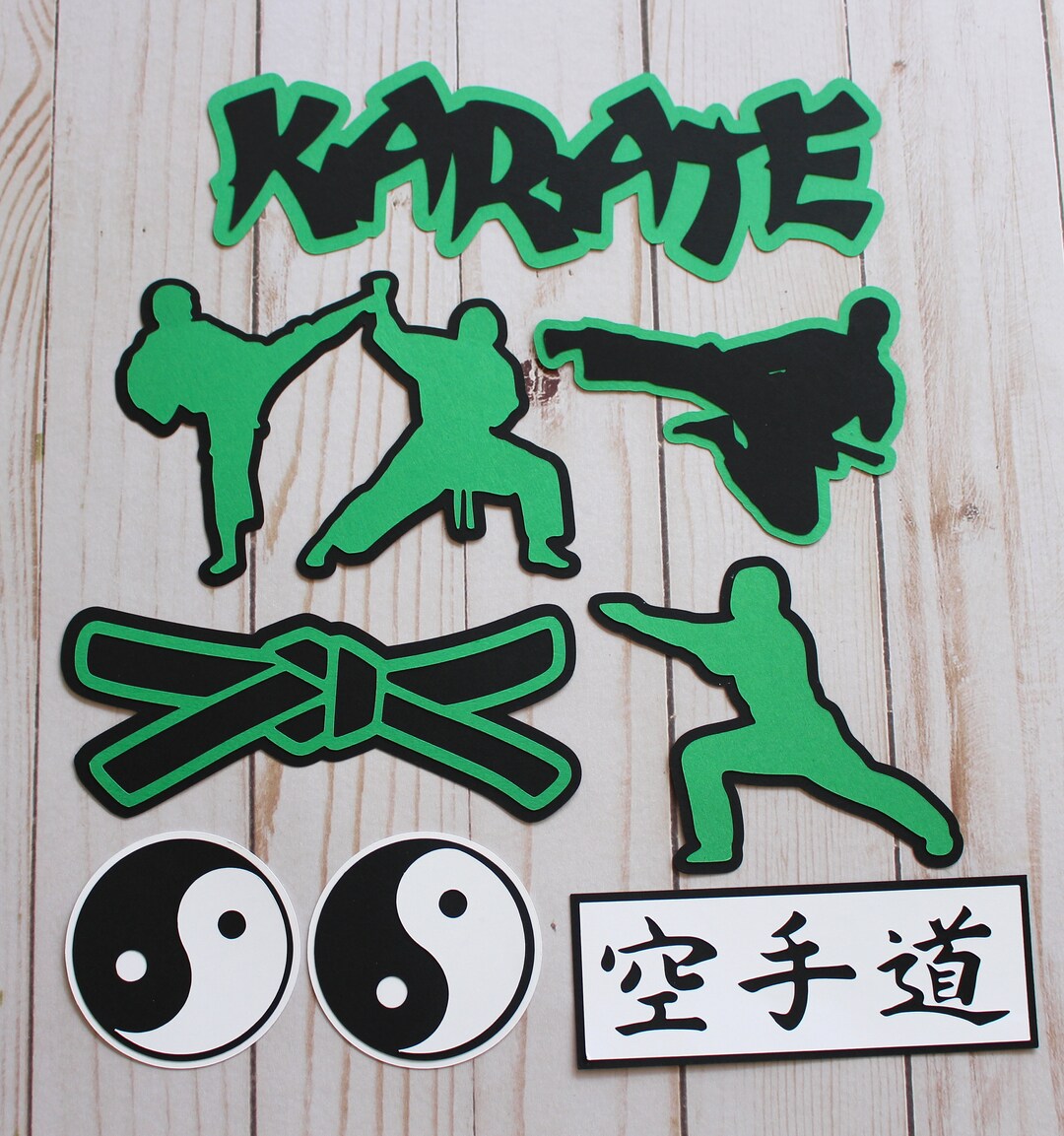 Custom Colors, Karate Diecuts, 8 Layered Pieces, Personalized Scrapbook ...