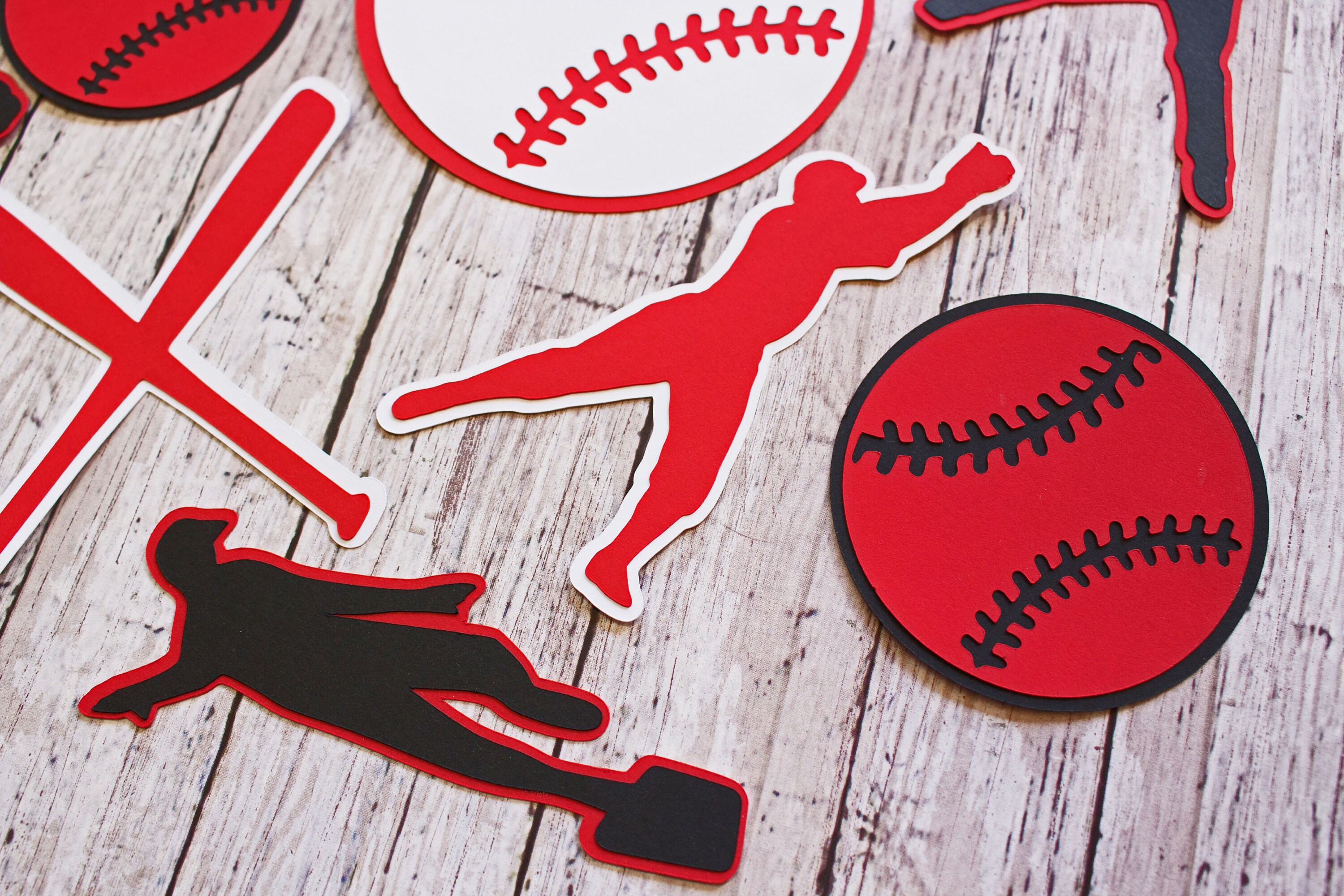 Any Colors, Baseball Die Cut Set, Scrapbook Embellishment, High School ...