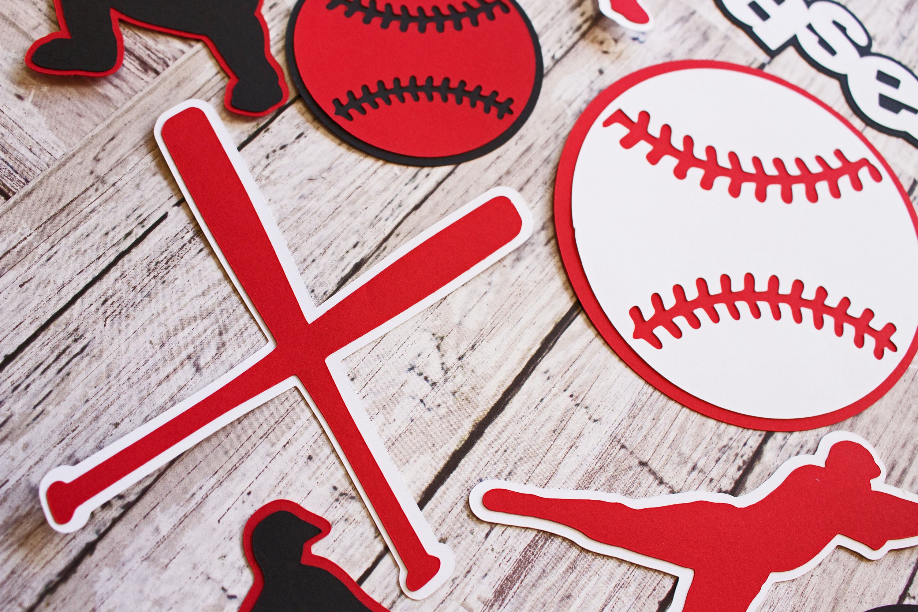 Any Colors, Baseball Die Cut Set, Scrapbook Embellishment, High School ...