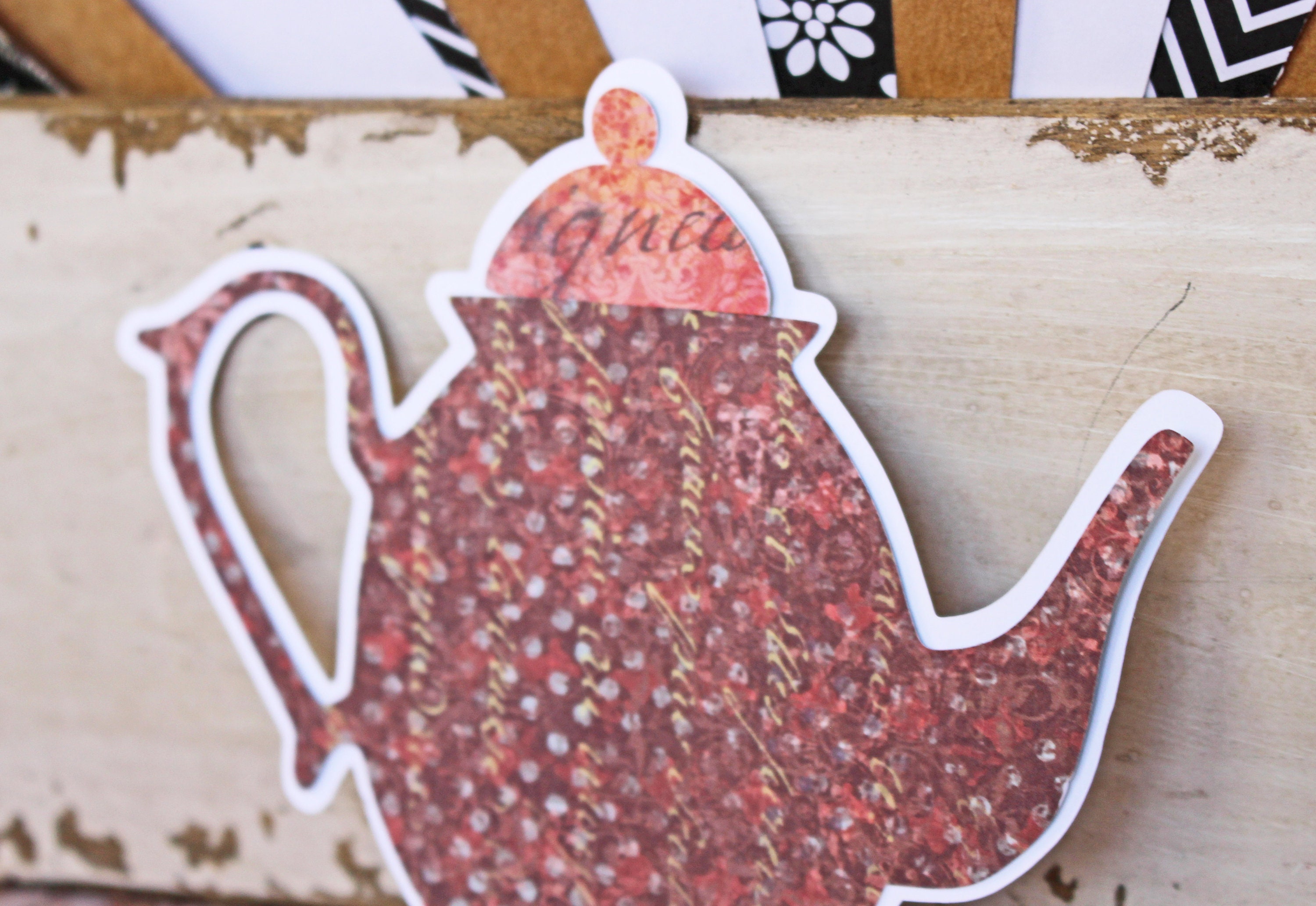2 Teapot Die Cuts, Tea Party Scrapbook Set, Tea Time Die Cut, English ...