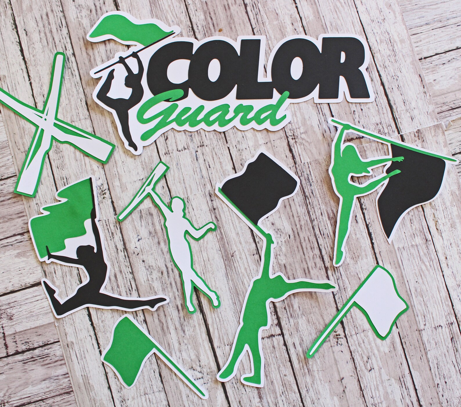 Any Color Color Guard Die Cuts Set of 8 Scrapbooking High - Etsy