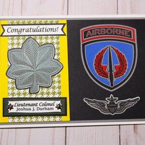 US Army Promotion Card, Enlisted or Officer Ranks, Handmade Army Card ...