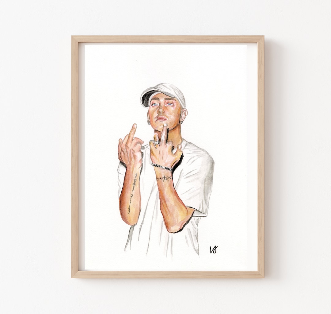 Slim Shady - Original Ink/watercolor Art Print - Wall Art - Eminem ...