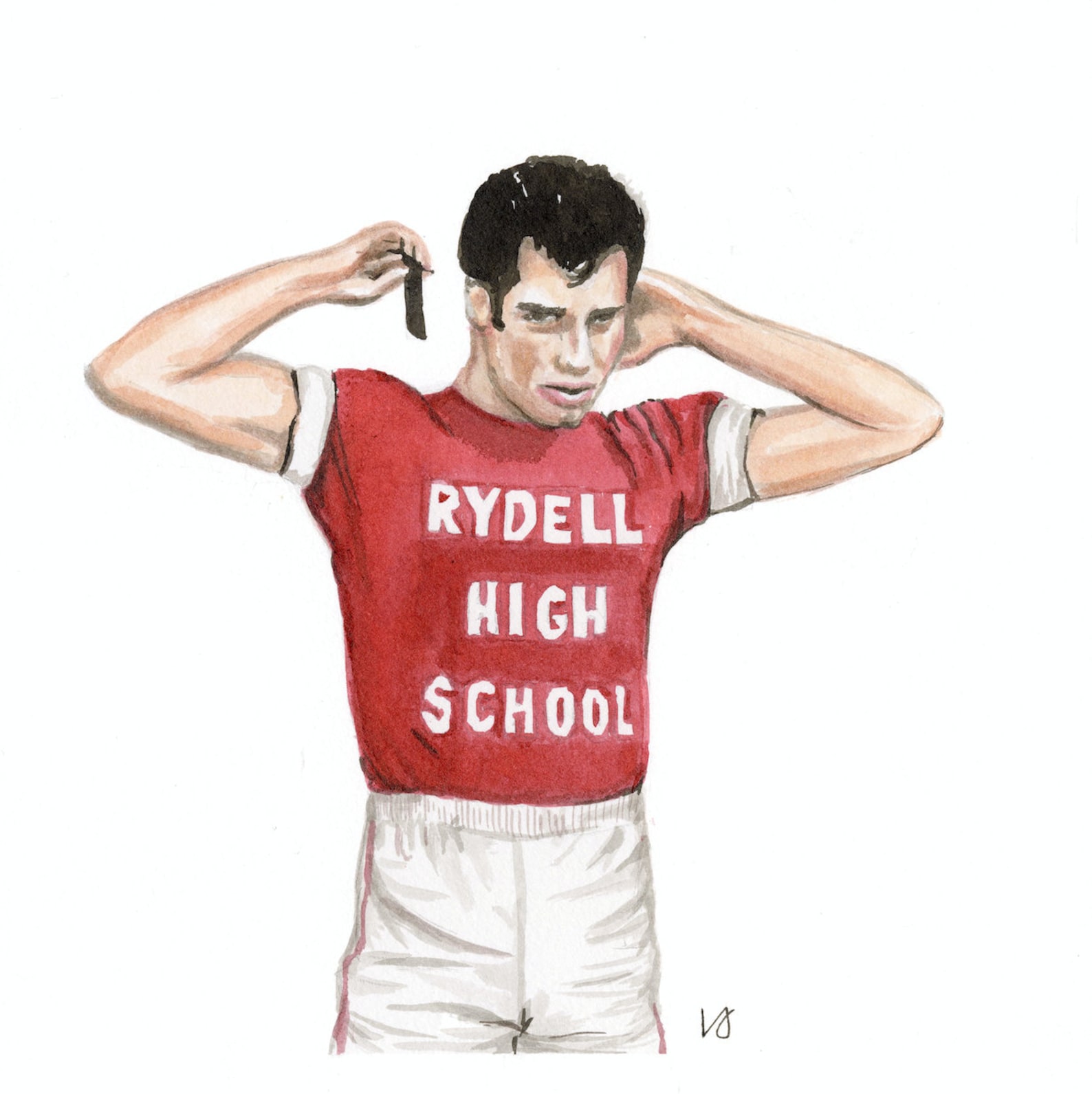 Danny Zuko Original Ink/watercolor Art Print Grease Art - Etsy UK