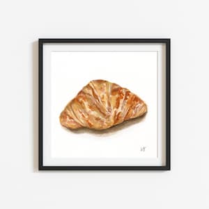 Croissant- Original Ink/watercolor Art Print- Croissant Art Print ...