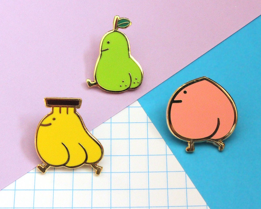 Fruity Booty Enamel Pins Etsy