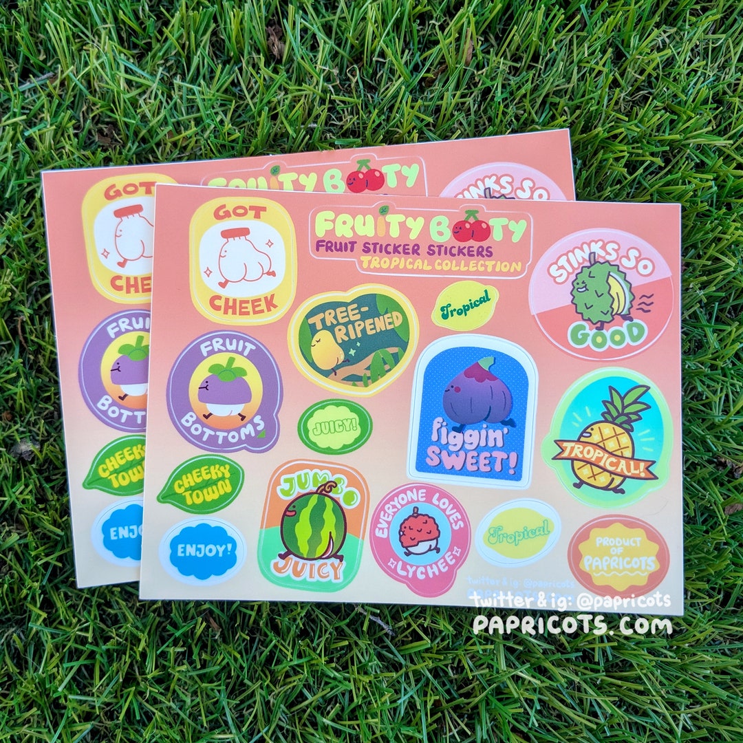 Fruity Booty TROPICAL FRUIT STICKERS Sticker Sheet Journalling, Planner ...