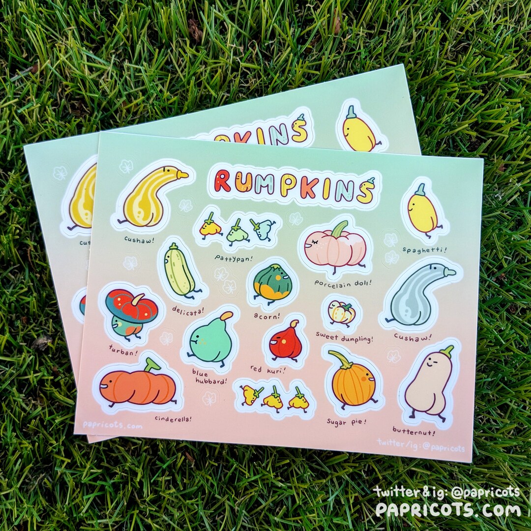 Rumpkins Sticker Sheet Cute Pumpkins Vinyl Journalling, Planner, Water ...