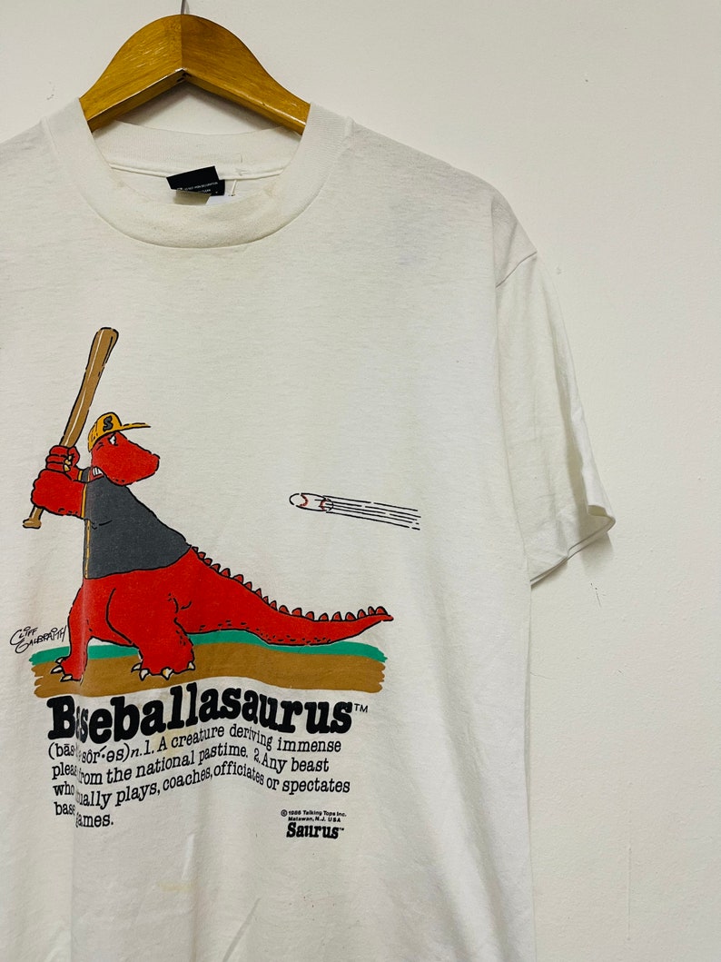 Vintage 80s Baseballasaurus 1986 Saurus Comics T-shirt / Artwork ...