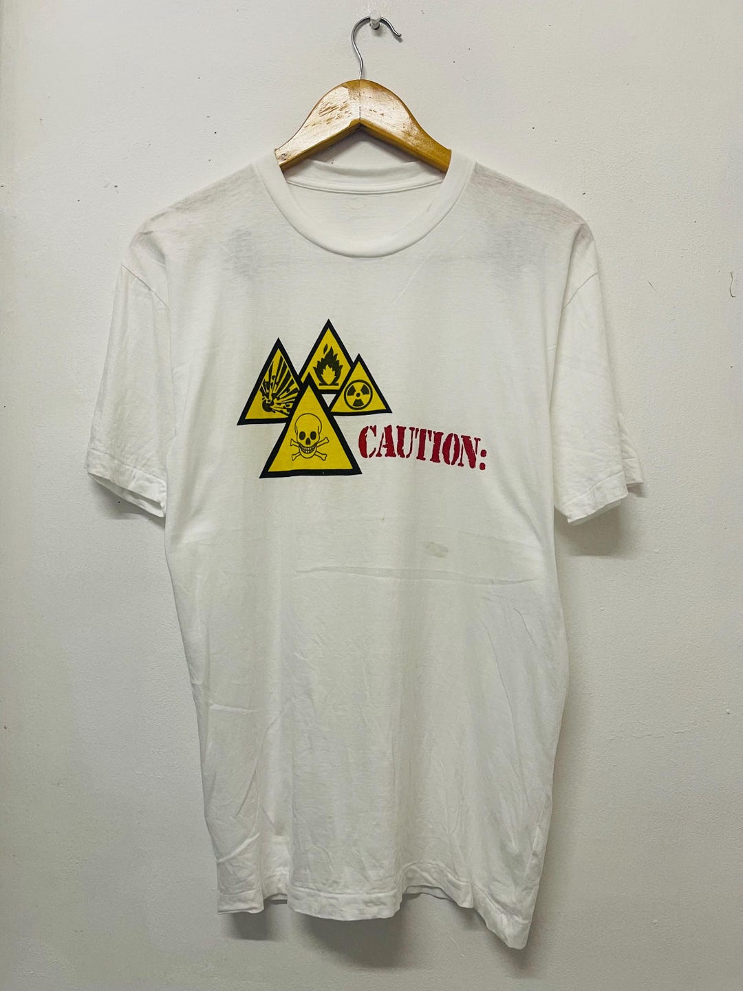 Vintage 80s Hazardous Symbols T-shirt / Advertisement / Promo / Photo ...