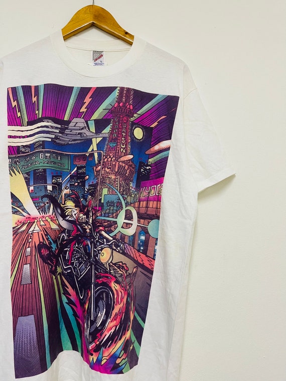 Vintage 90’s Japanese CYBERPUNK Graphics Art T-Shirt … - Gem