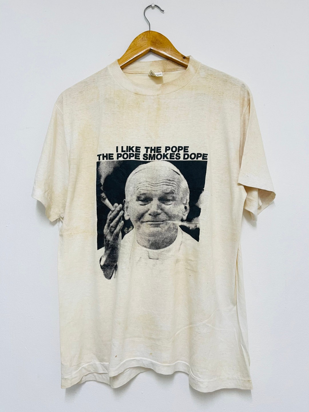 Vintage 80’s Pope Smoke Dope Handprints T-shirt / Rare / Streetwear ...