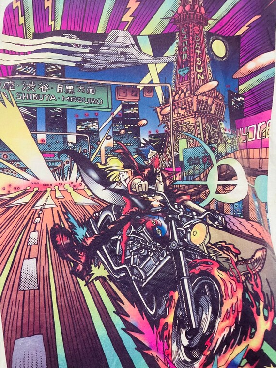 Vintage 90’s Japanese CYBERPUNK Graphics Art T-Shirt … - Gem