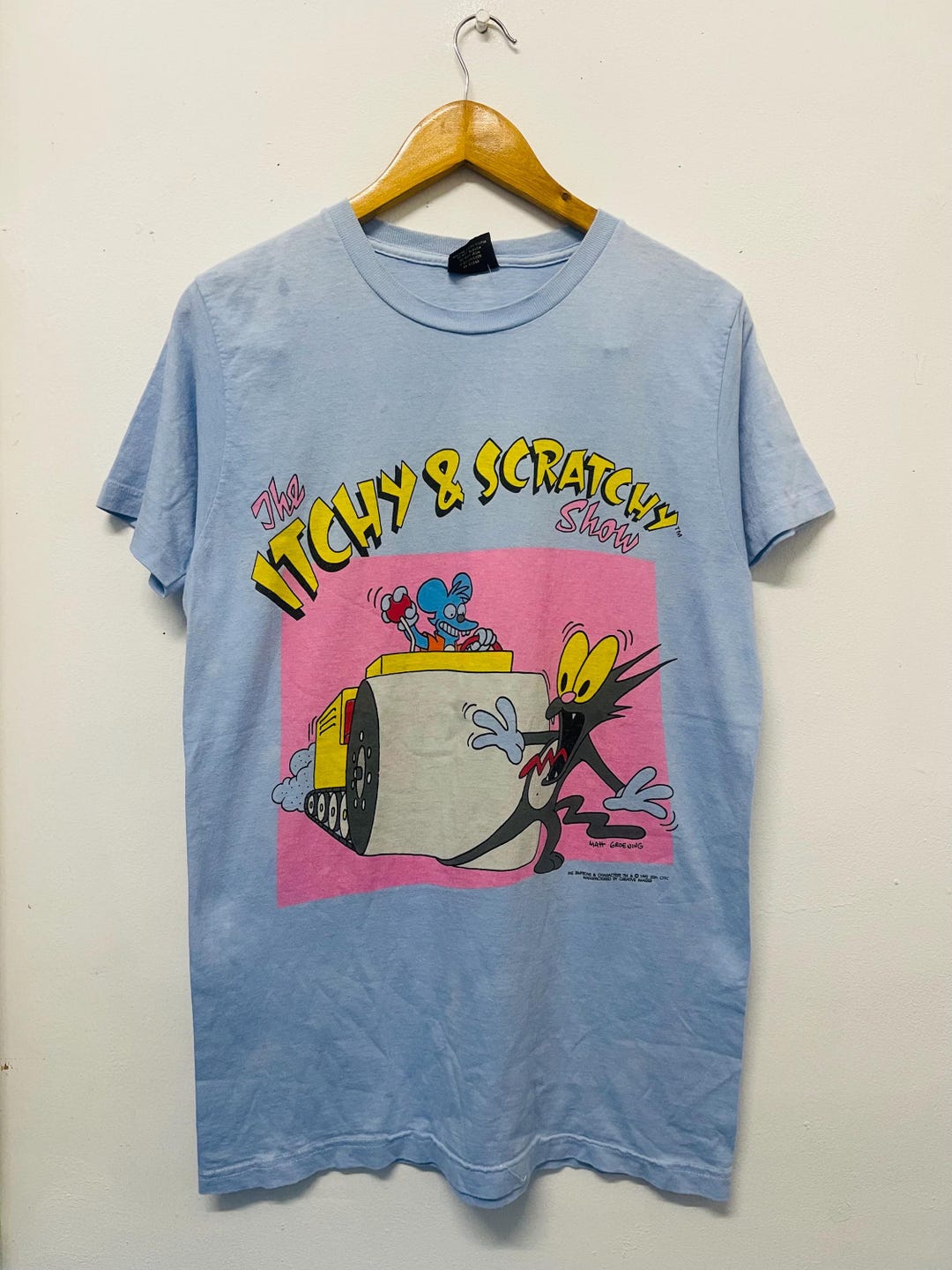 Vintage 90s the Itchy & Scratchy Show 1992 T-shirt / Matt Groening ...