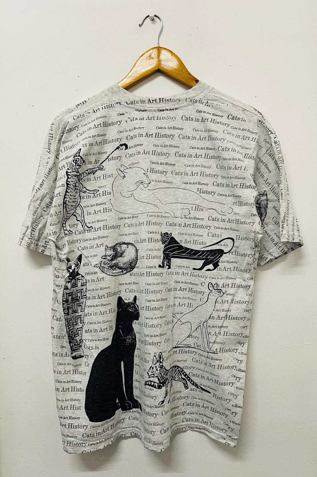 Vintage 90s Cat in Art History T-shirt / All Over Prints / Graphics Art ...
