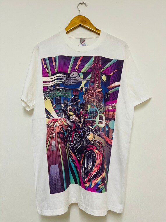 Vintage 90’s Japanese CYBERPUNK Graphics Art T-Shirt … - Gem